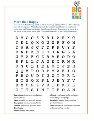 Feelings Word Search — Doing Good Together™