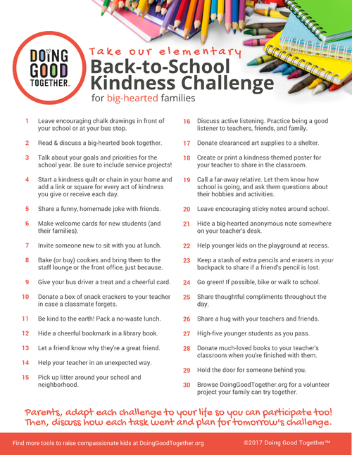 Commit to Kindness: Tools for a Big-Hearted School Year — Doing Good ...