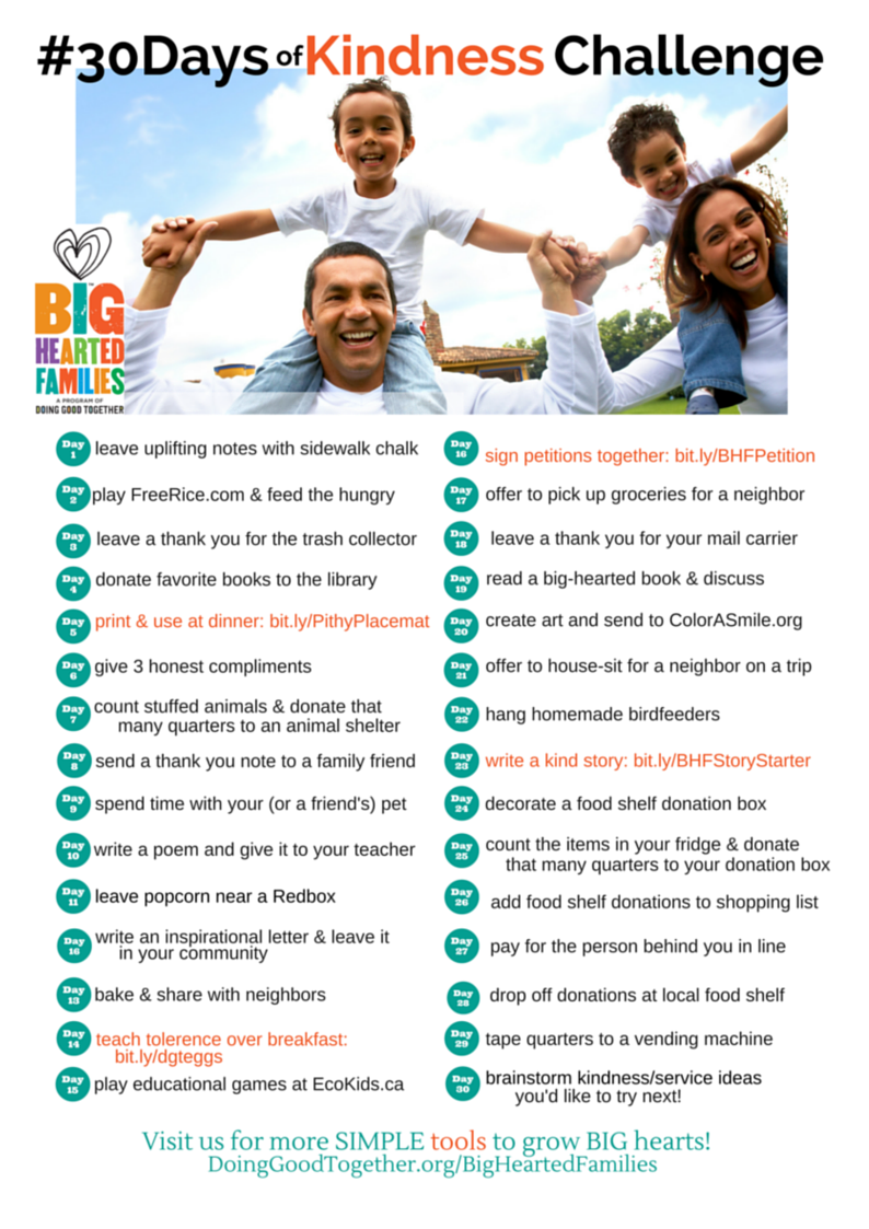 FREE 30 Days of Kindness Challenge: Fun & Inspiring Ideas for Kids and ...