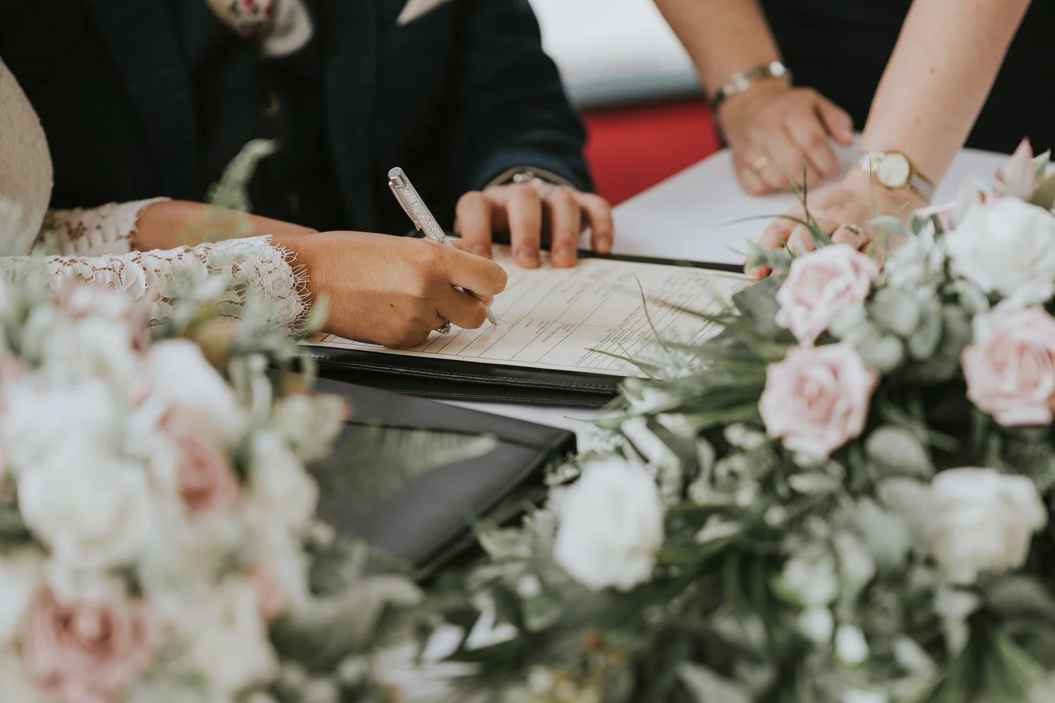 What happens during a wedding ceremony?