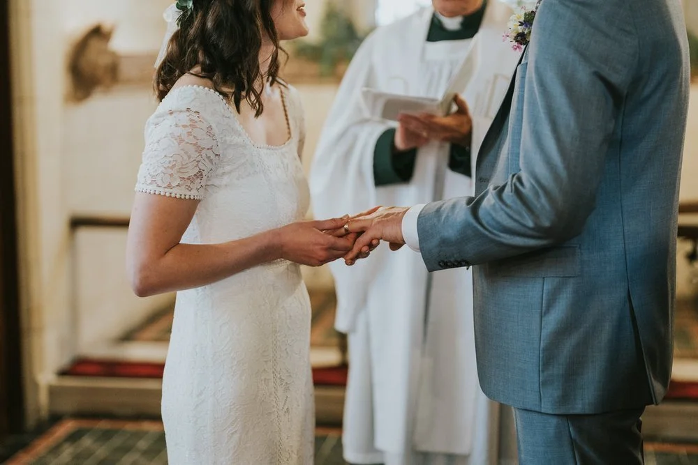 What happens during a wedding ceremony?