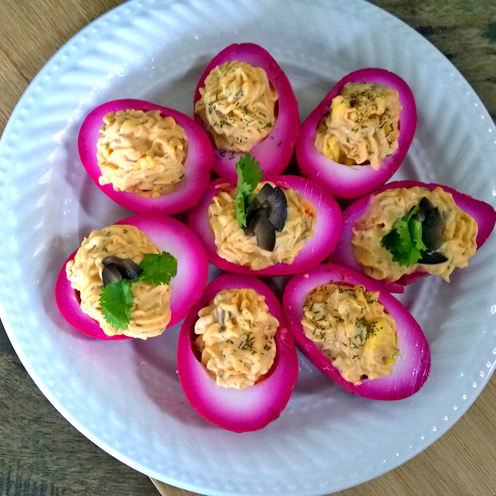 Beet-Pickled Deviled Eggs (Gluten-Free) — Just Beet It