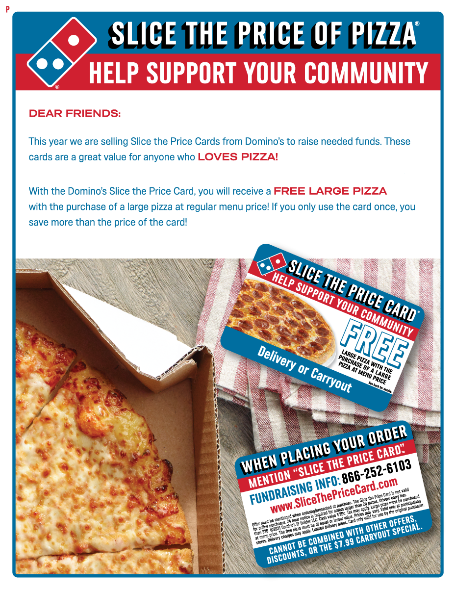 The Slice The Price Card Fundraising Made Easy Extra Prize Order Form
