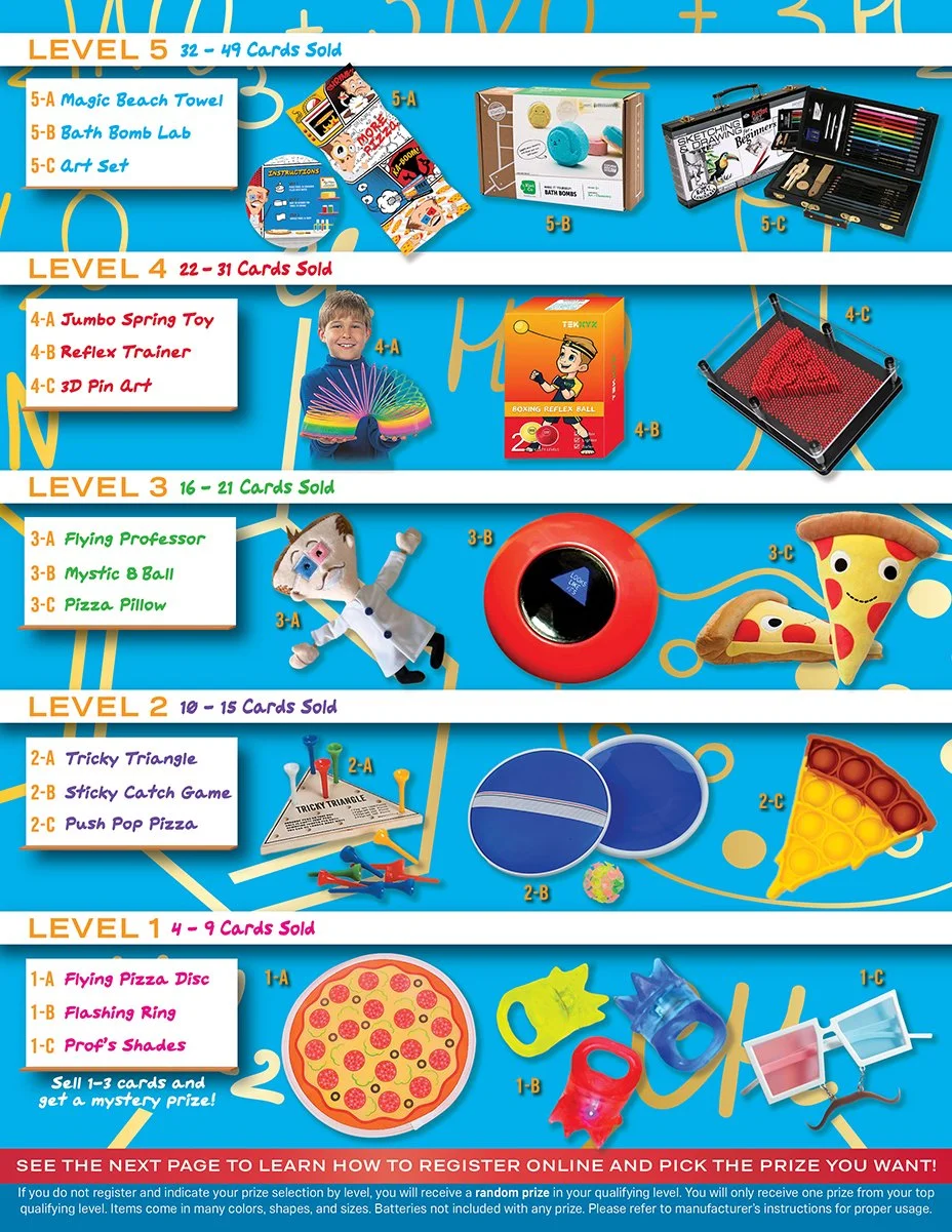 The Slice the Price Card: Fundraising Made Easy - Pizza Professor's Prizes