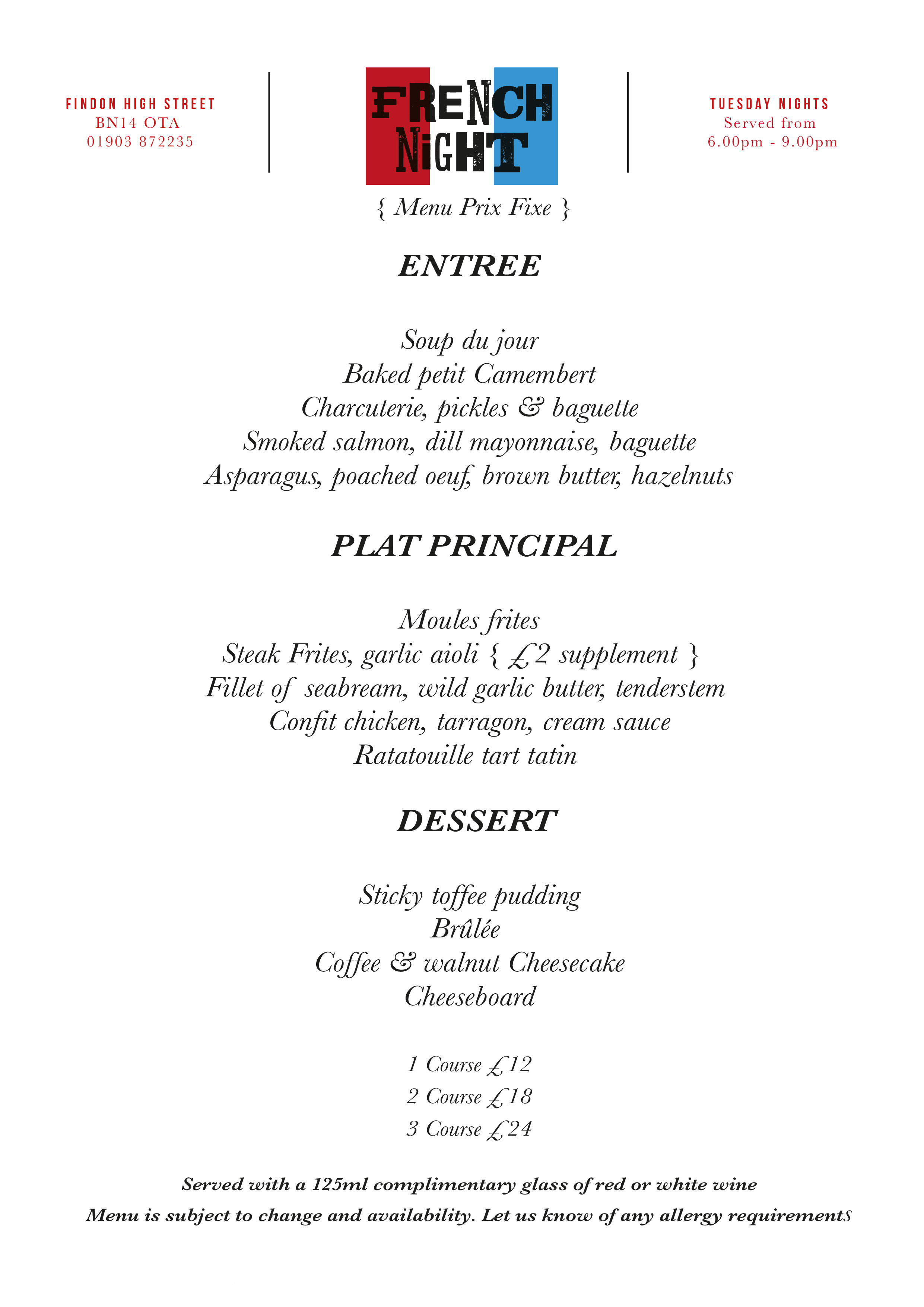 Menu's — The Gun Inn