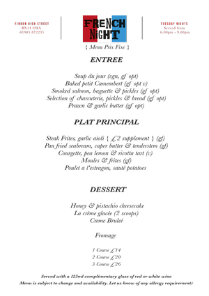 Menu's — The Gun Inn