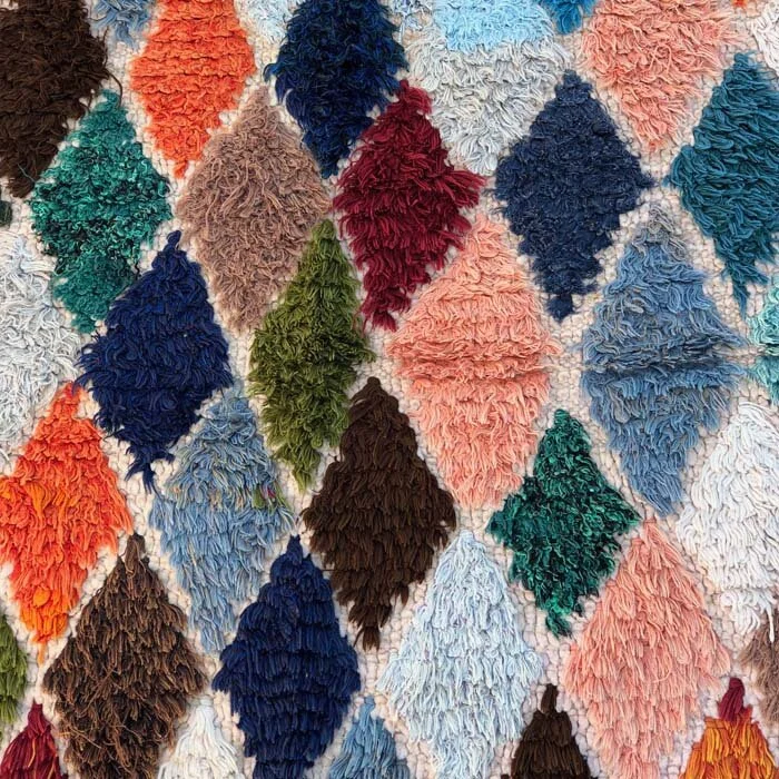 Vintage Moroccan Boucherouite rugs
