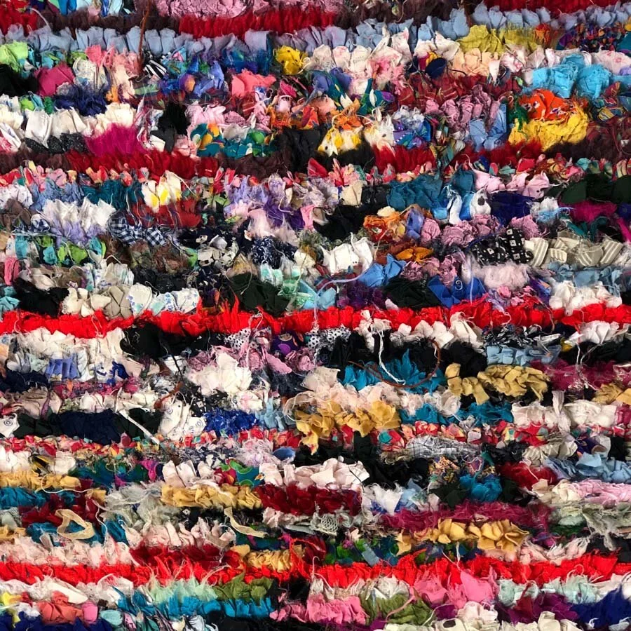 Vintage Moroccan Boucherouite rugs