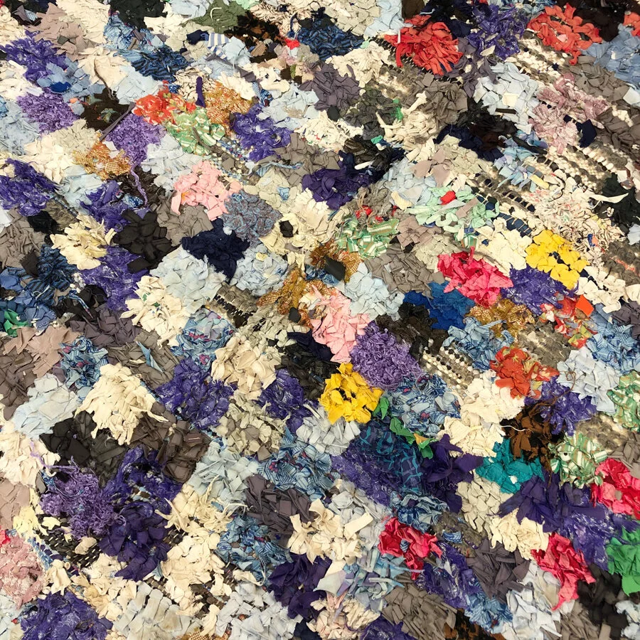 Vintage Moroccan Boucherouite rugs