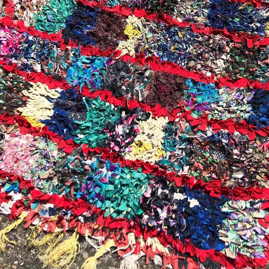 Vintage Moroccan Boucherouite rugs