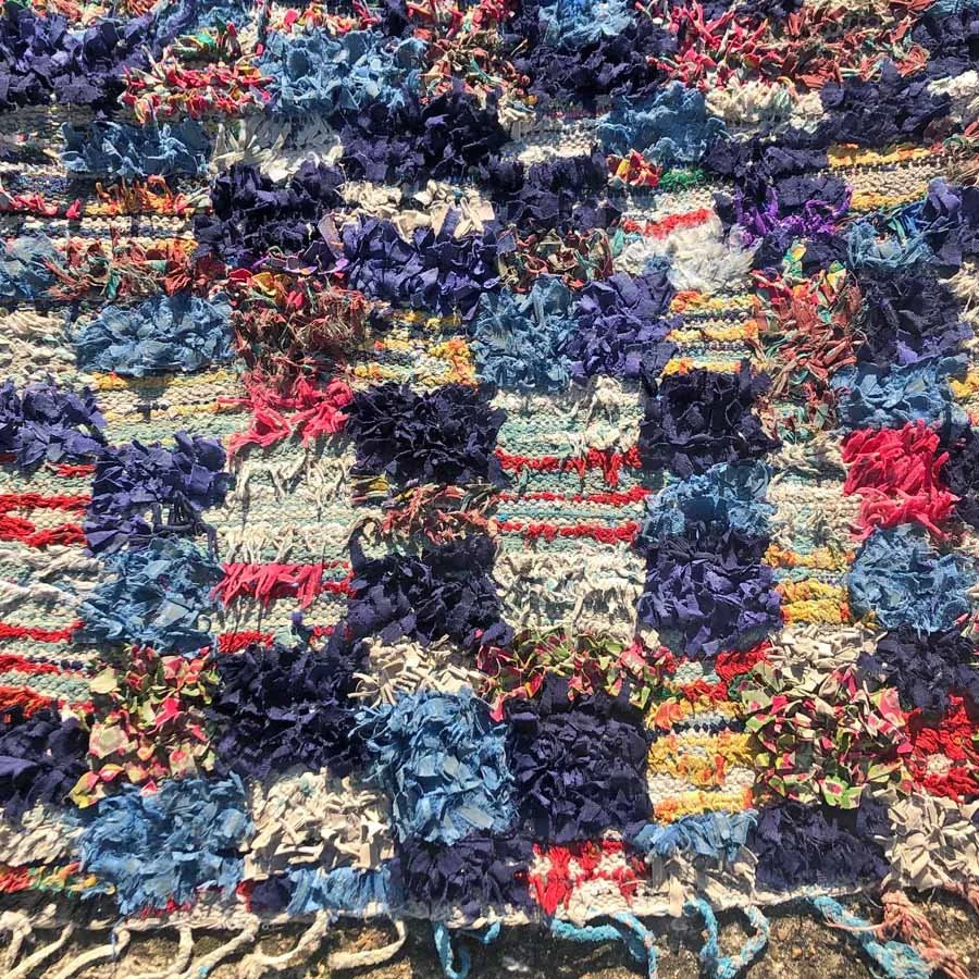 Vintage Moroccan Boucherouite rugs