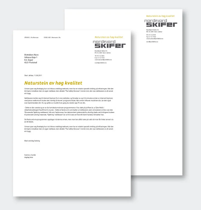 Brevark — Nordfjord Skifer - naturstein av høg kvalitet