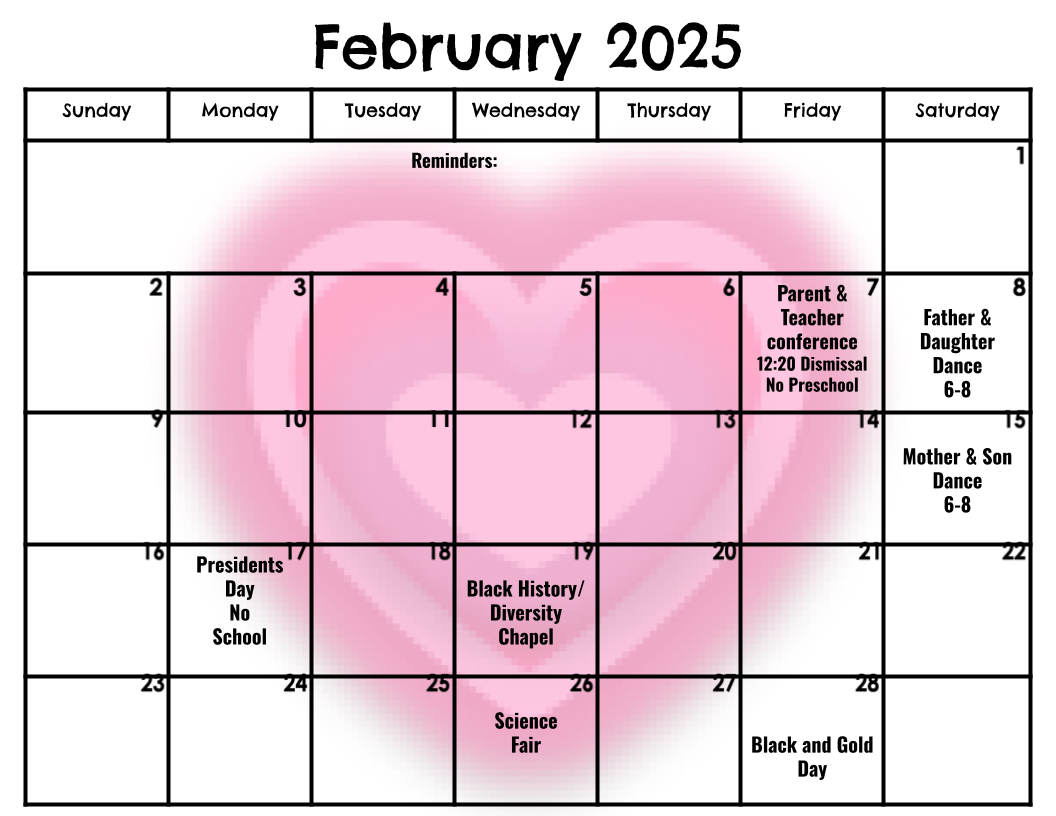 Event Calendar — Immanuel Lutheran School Memphis
