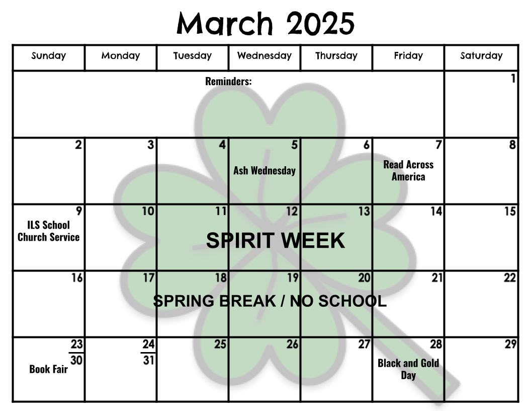 Event Calendar — Immanuel Lutheran School Memphis