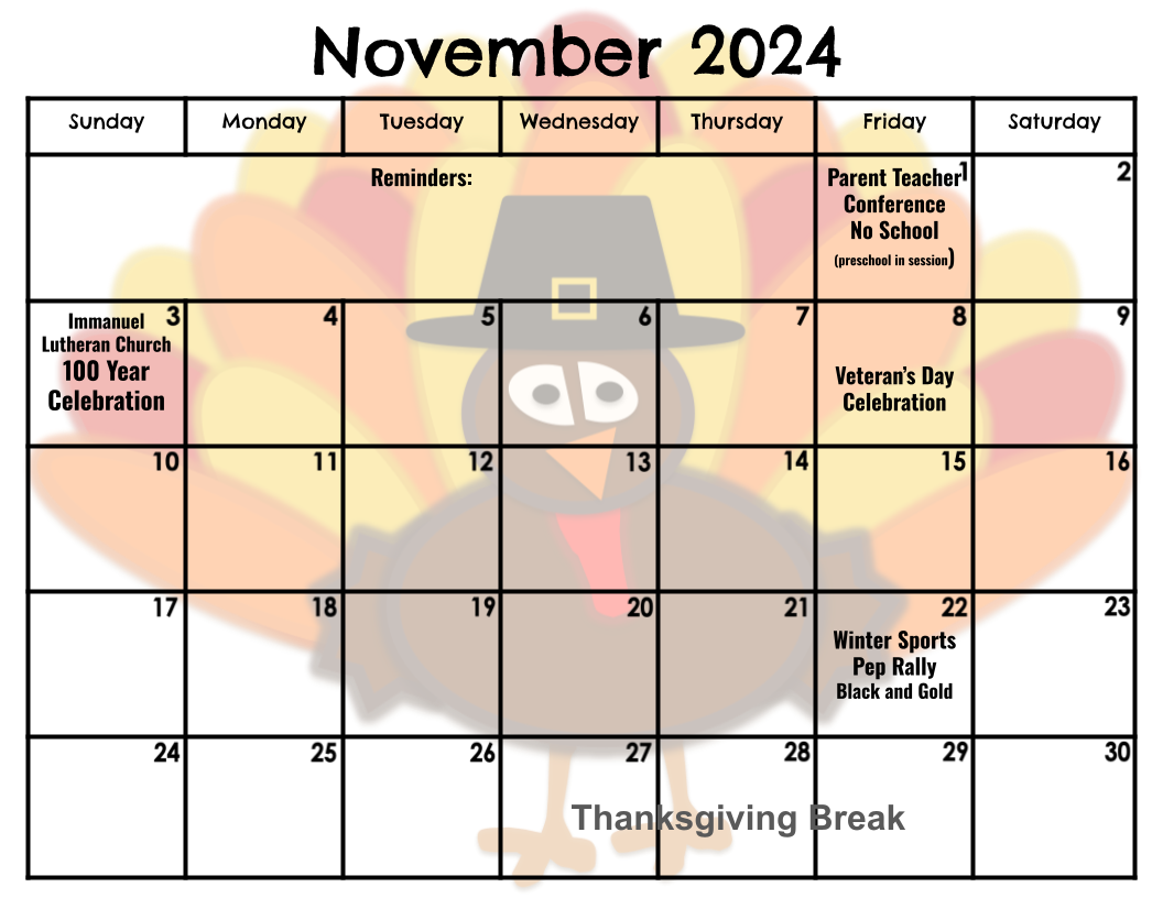 Event Calendar — Immanuel Lutheran School Memphis