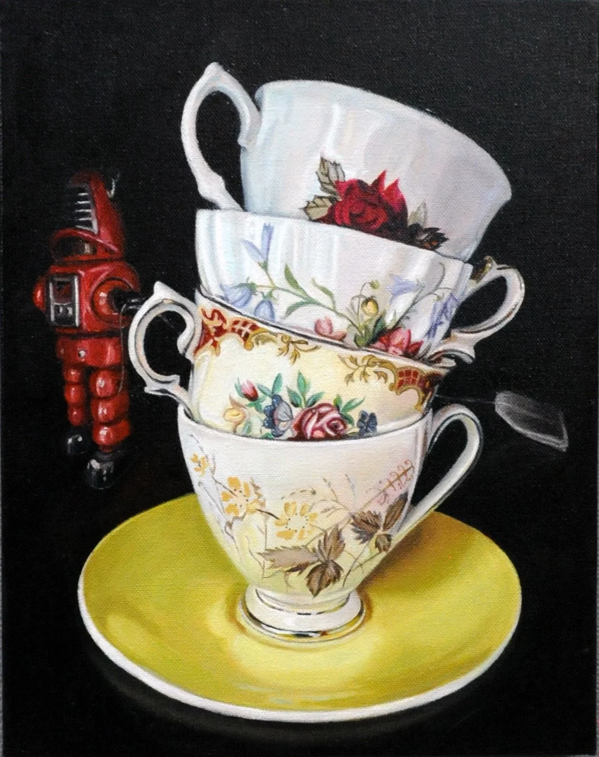 Jody Yashenko - Cups, oil 11x14 (framed) — Carrie Goller Gallery