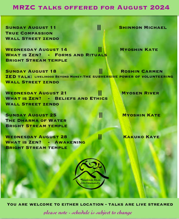 Weekly Practice — Mountain Rain Zen Community