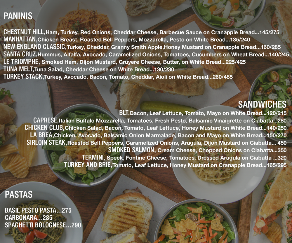 Menu — Plaza Cafe
