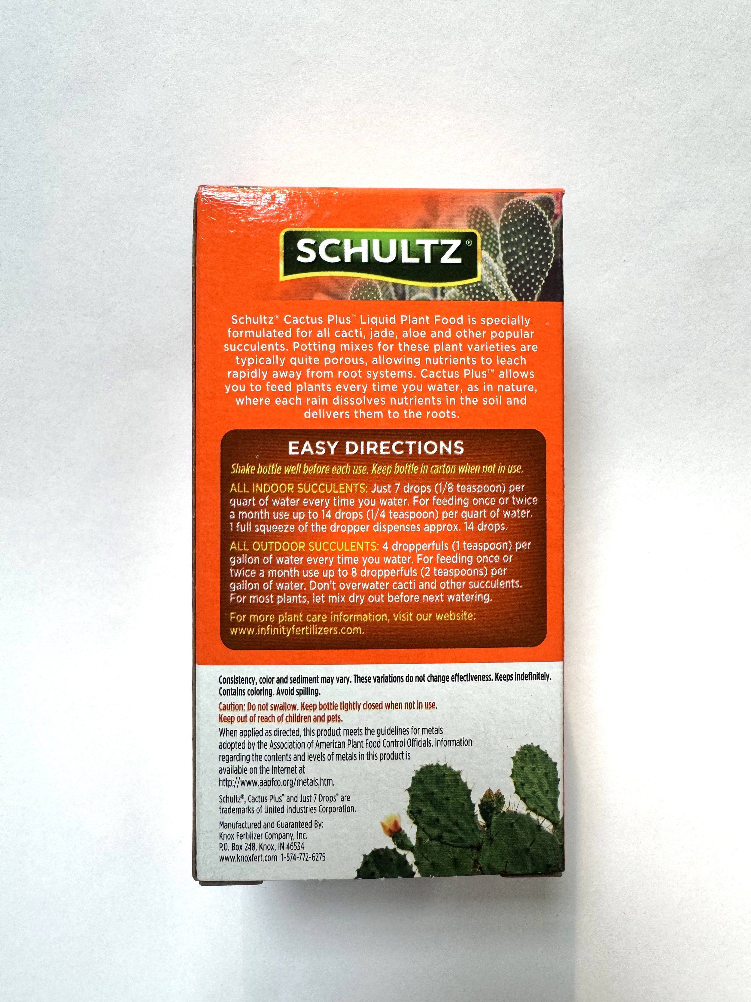 Schultz Cactus Plus Liquid Plant Food 2-7-7 4 oz. | Natty Garden