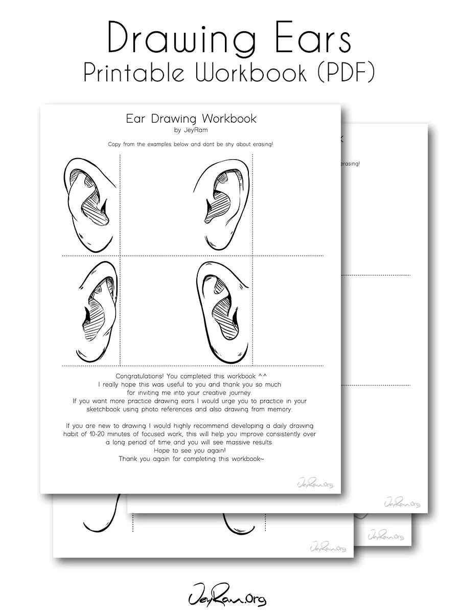 How to Draw Ears - JeyRam Drawing Tutorials