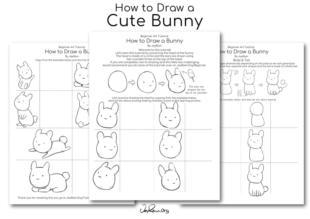 How To Draw Cute Bunnies Step By Step