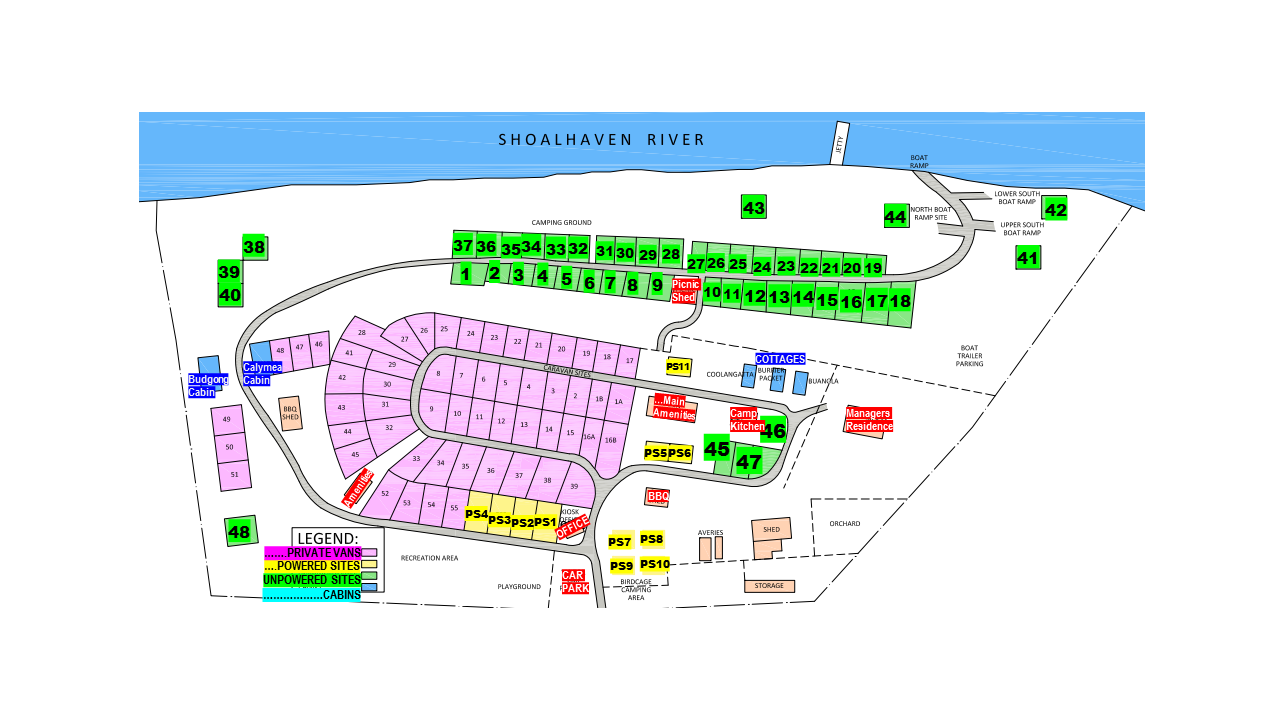 Park Map — Grady's Riverside Retreat