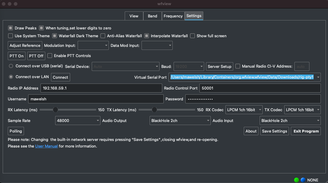 IC-705 remote Digital Modes with WFView on MacOS — Matthias Welsh