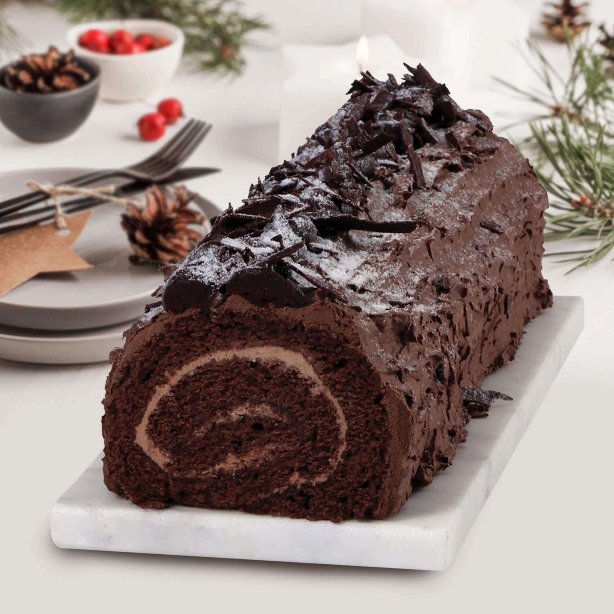 NEW! Festive Chocolate Yule Log — WOW! Factor Desserts