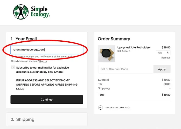 Free Shipping Special Offer — Simple Ecology