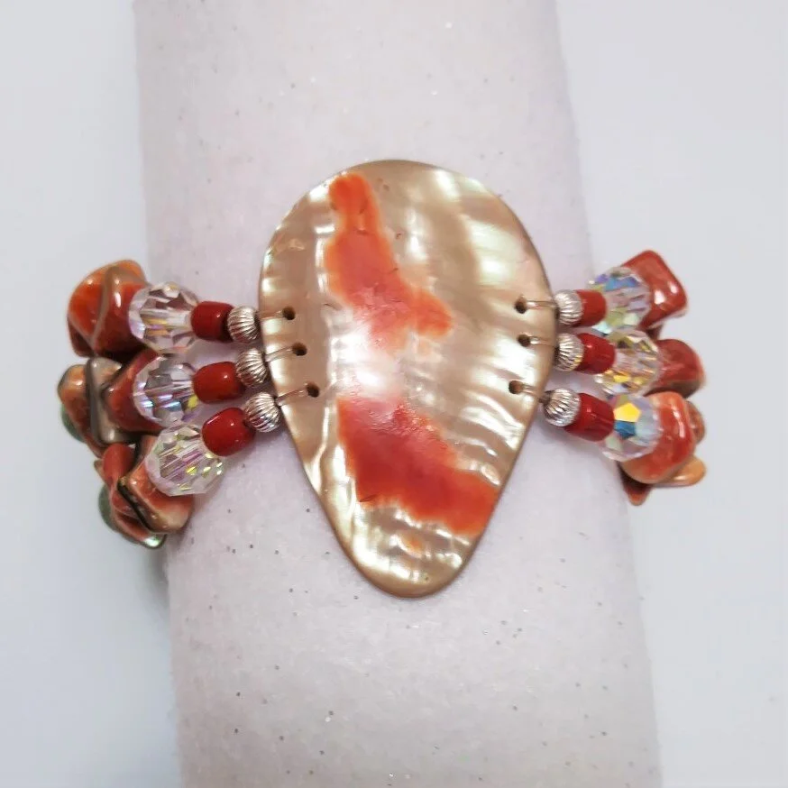 Red Abalone Turquoise Stretch — Abalone Allure Jewelry