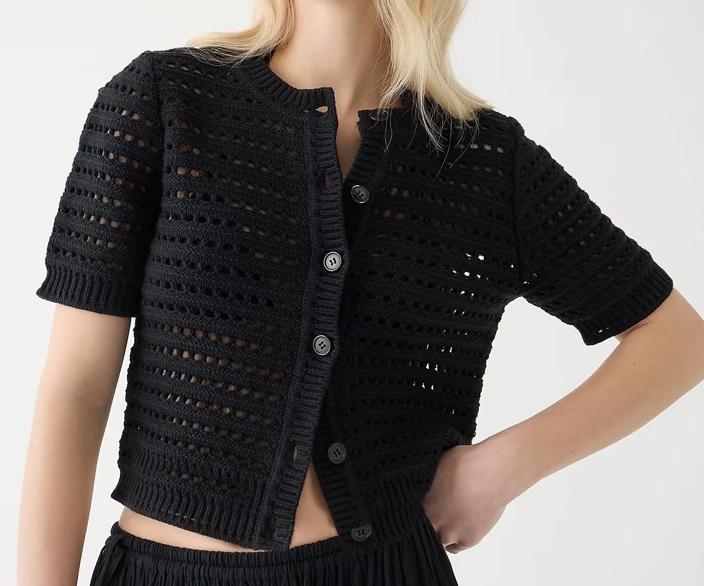 how to style a cropped cardigan — janna doan