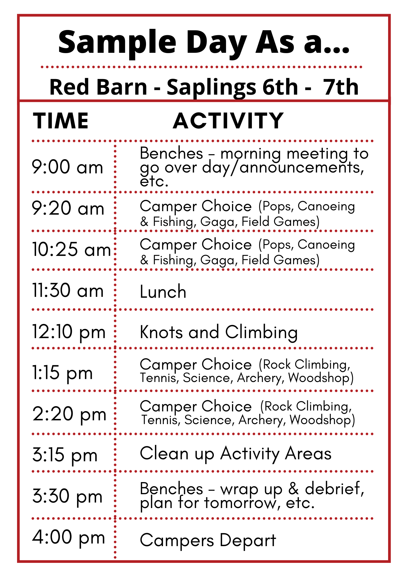 Red Barn Summer Camp for Boys — Red Oak Camp