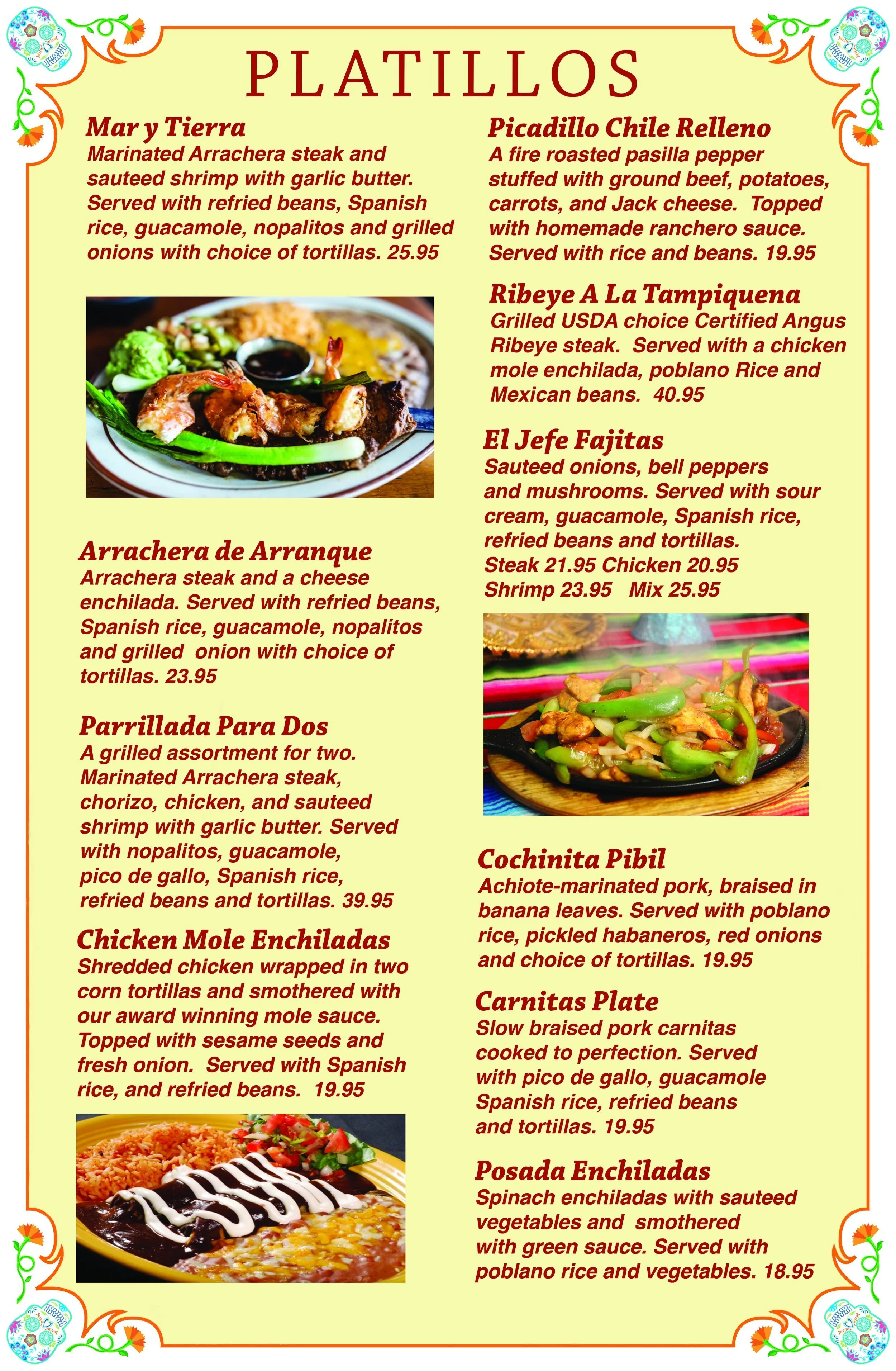 Mexican Restaurant Menus