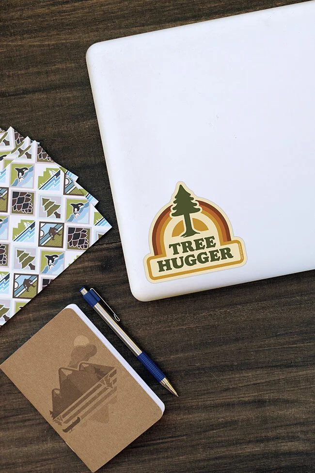 Tree Hugger Sticker — Whimsical stickers, pins, & oracle cards