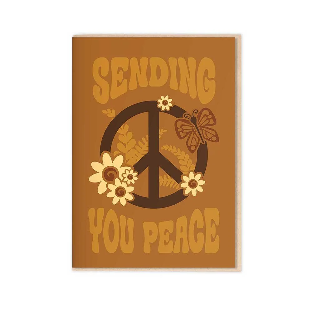 Sending You Peace Retro Card