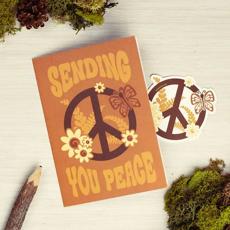 Sending You Peace Retro Card