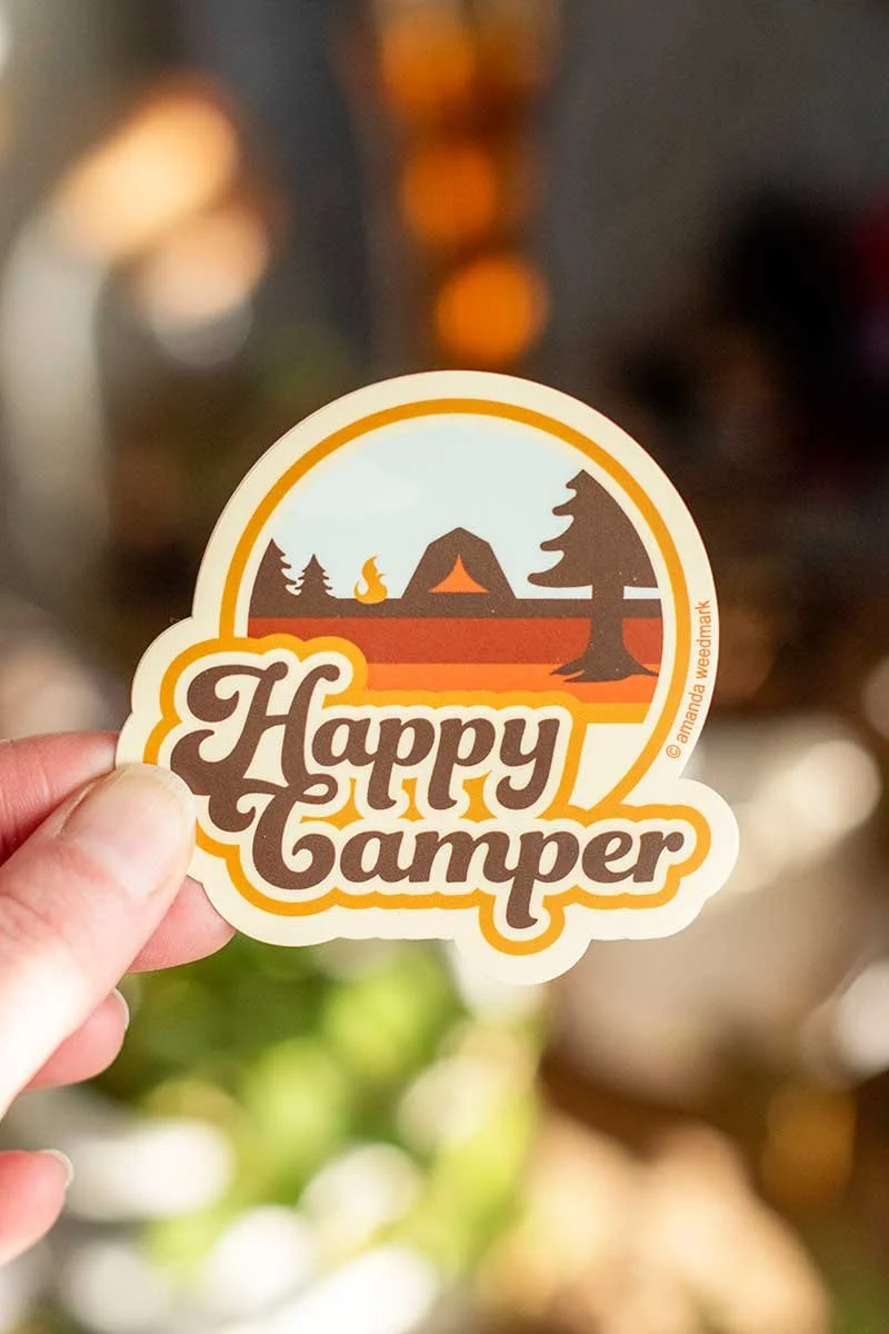 Retro Happy Camper Sticker