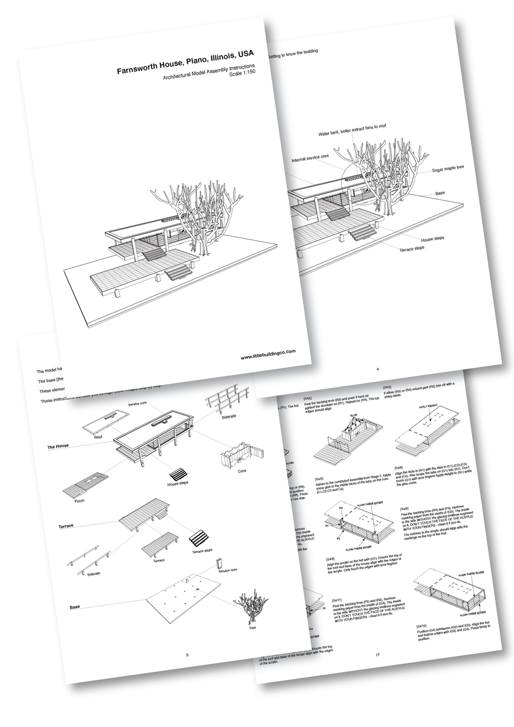 Architectural Model Kit Farnsworth House Plano USA — Little Building Co