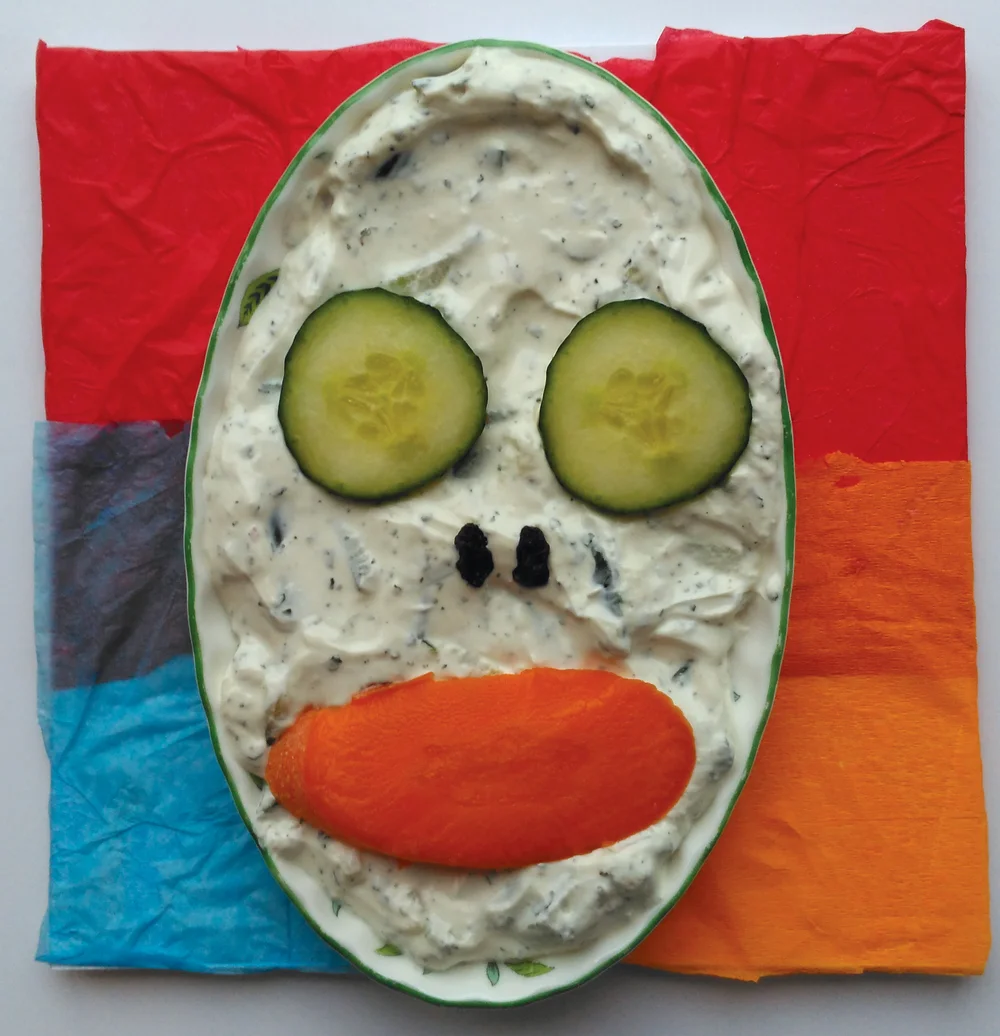 An "iconic album cover" themed buffet table.