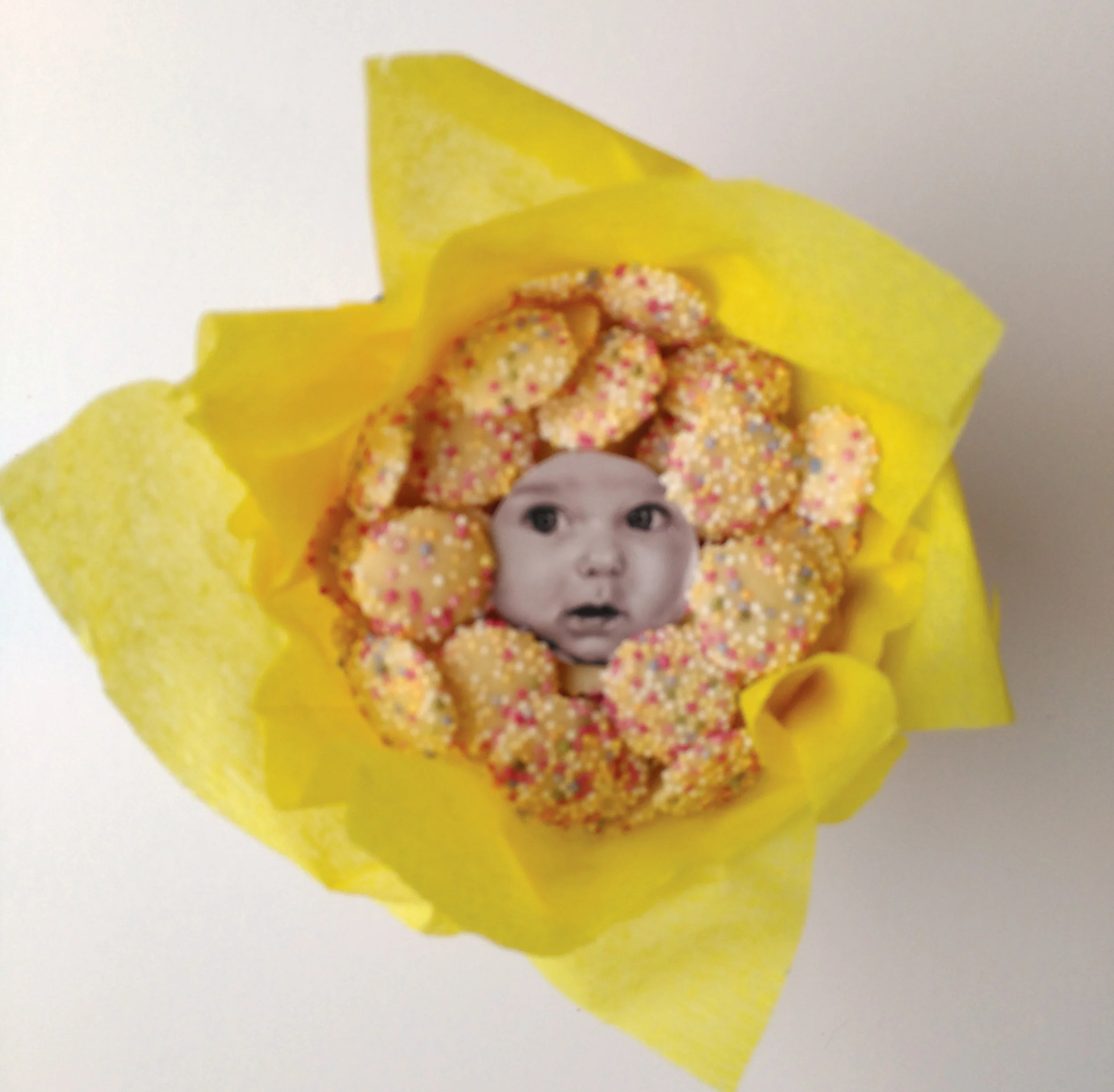 An "iconic album cover" themed buffet table.