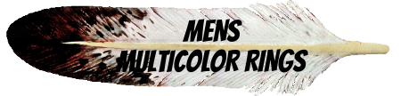 Men's Multi Color Stone Inlay Rings ~ Men's Native American Jewelry