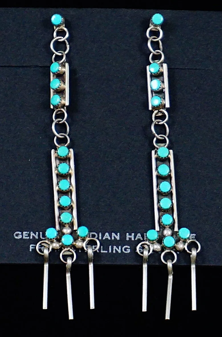 Item #1031B- Large Navajo 30ct Turquoise Stamped Sterling Silver ...