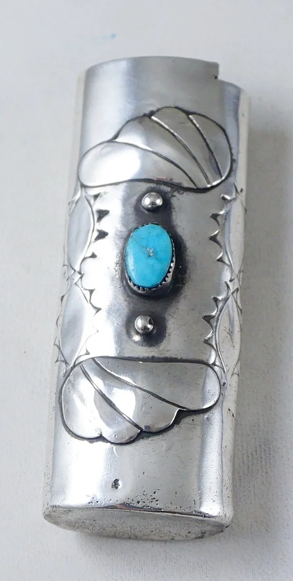 Item #803K- Navajo Sterling Silver Native Symbols Overlay on Nickel ...
