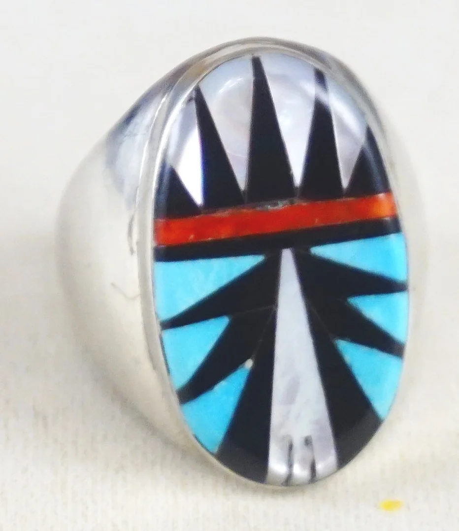 Men's Multi Color Stone Inlay Rings- EAGLE ROCK TRADING POST-Native ...
