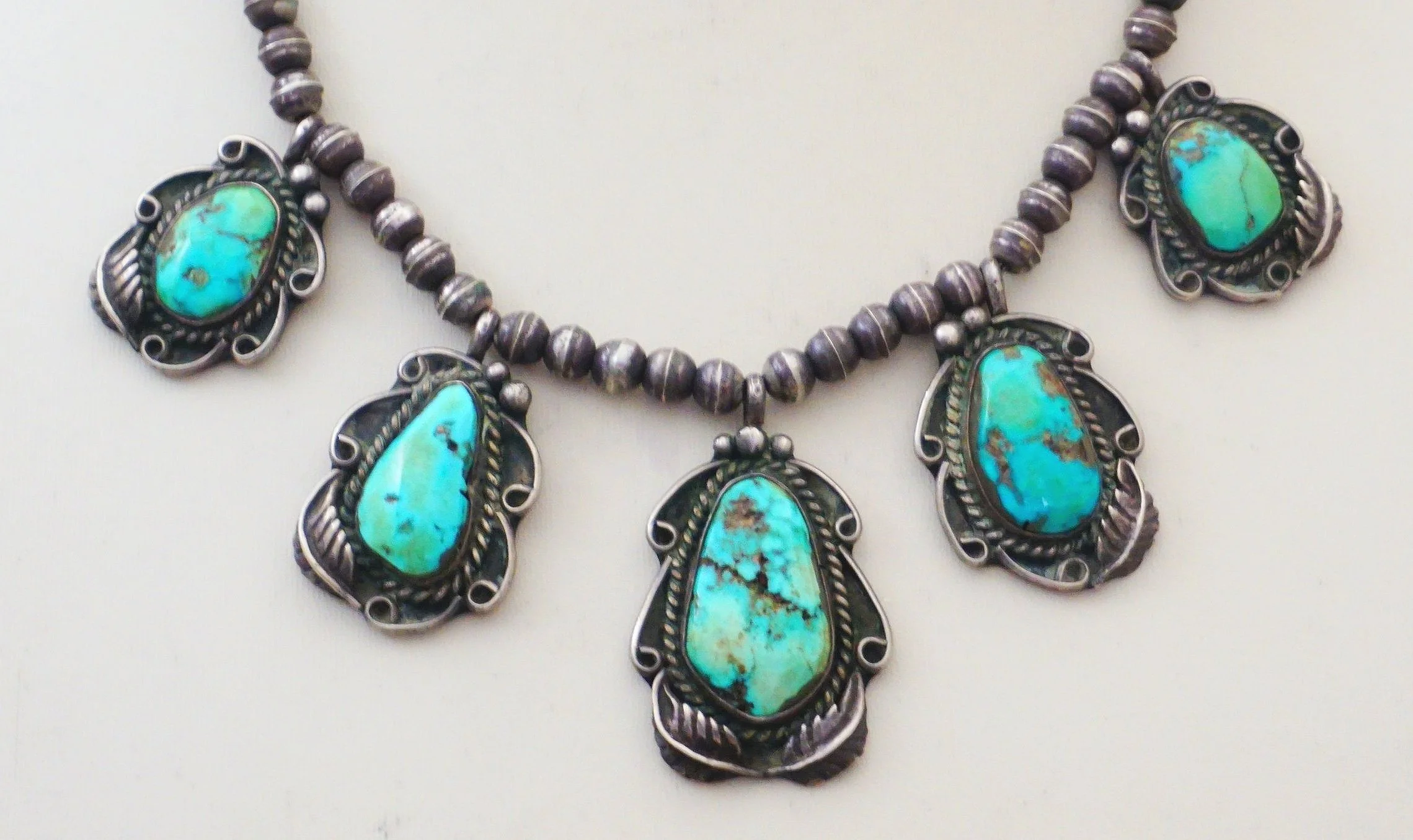 Item # 451W- Lg Navajo 11pc Hollow Turquoise Sunrise Stamped Sterling ...