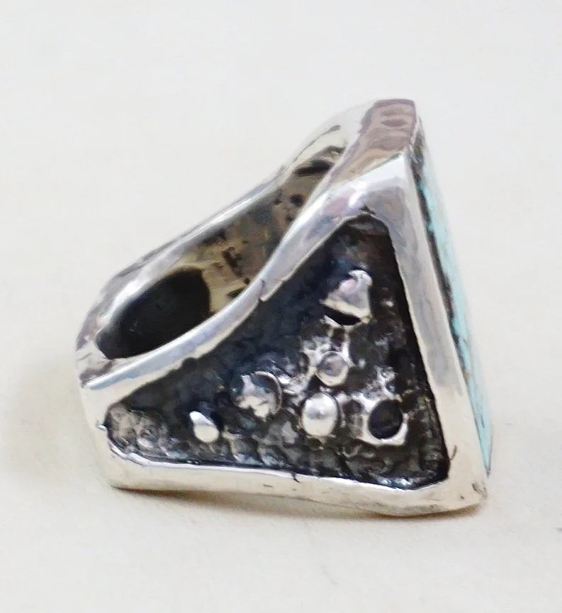 Item #1018A- Heavy Men's Cherokee #8 Mine Spiderweb Turquoise ...