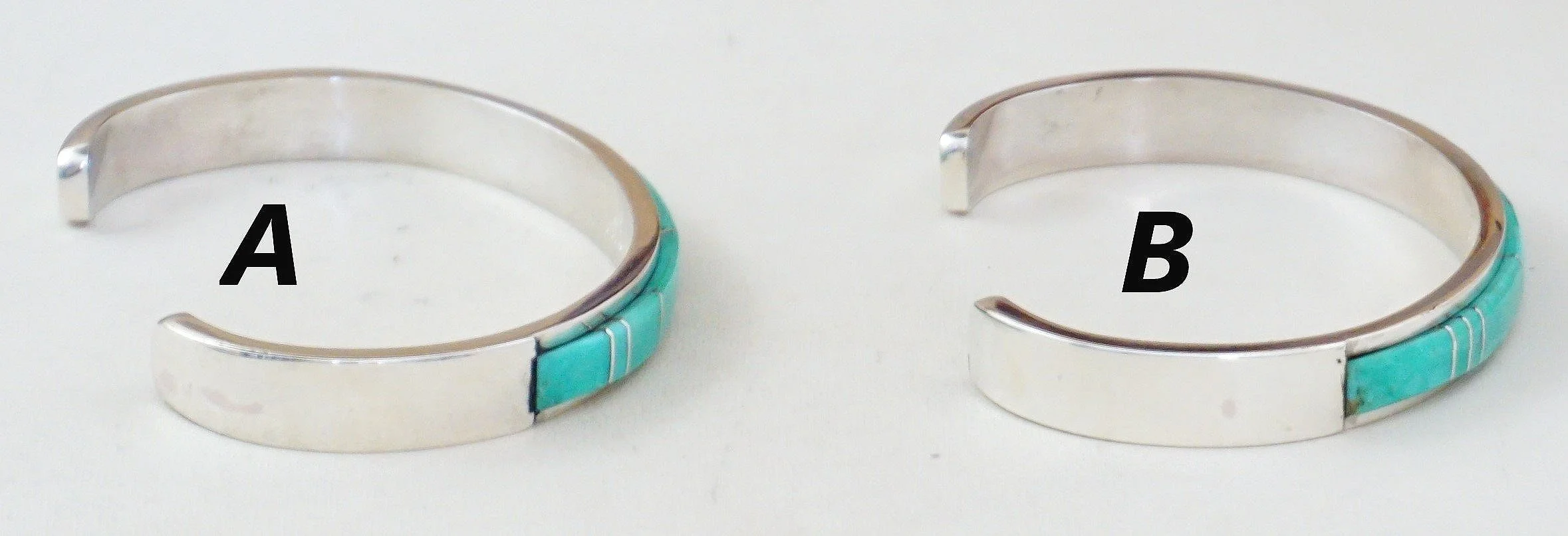 Item #1020N- Men's Navajo Kingman Turquoise Channel Inlay Sterling ...