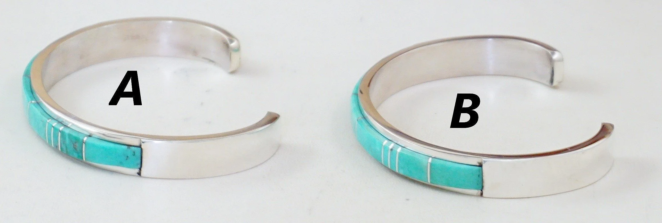 Item #1020N- Men's Navajo Kingman Turquoise Channel Inlay Sterling ...