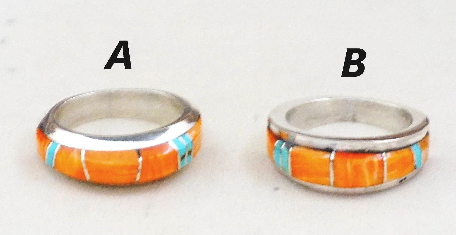 Men's Multi Color Stone Inlay Rings ~ Men's Native American Jewelry