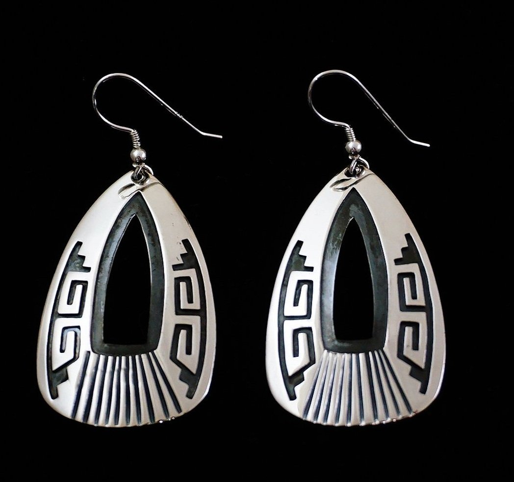 Native American Sterling Silver and Gold Earrings ~ EAGLE ROCK TRADING ...